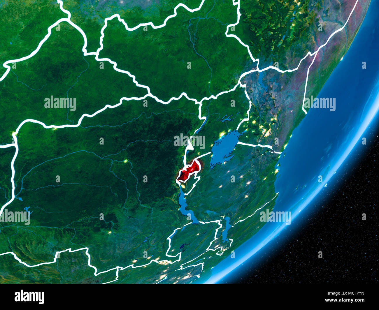 Map rwanda in red hi-res stock photography and images - Alamy