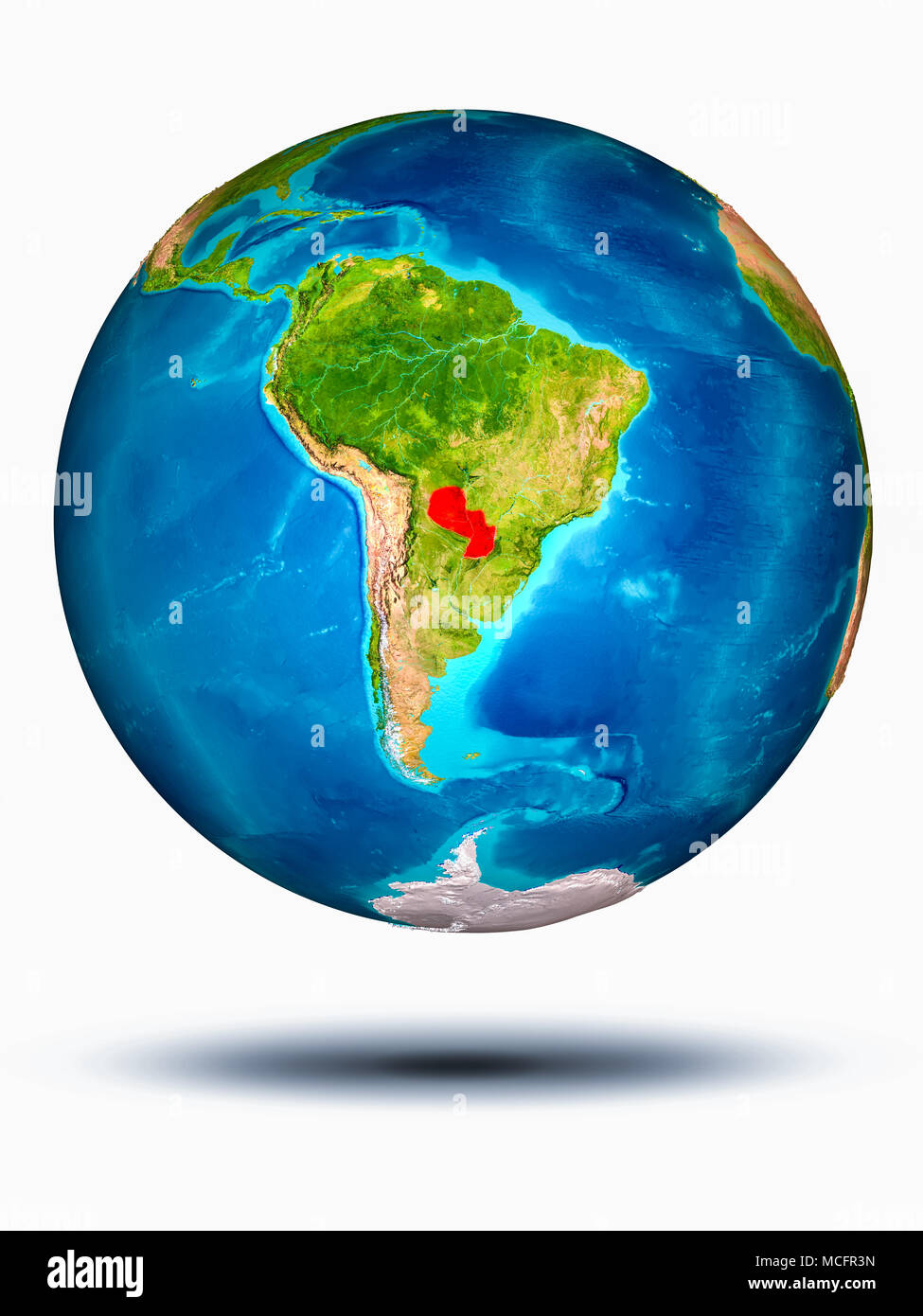 Paraguay on planet earth Cut Out Stock Images & Pictures - Alamy