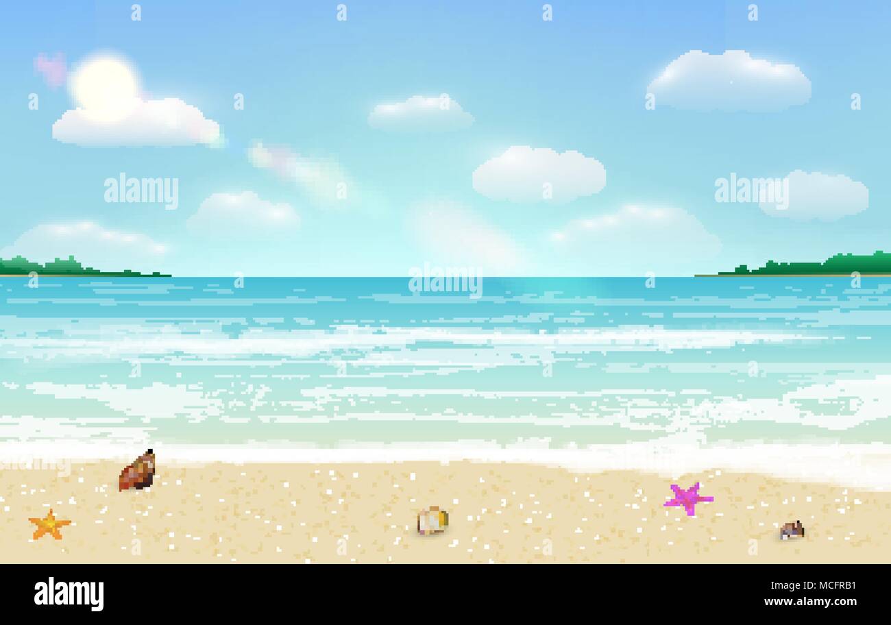 sea sand beach summer tropical background vector Stock Vector Image ...