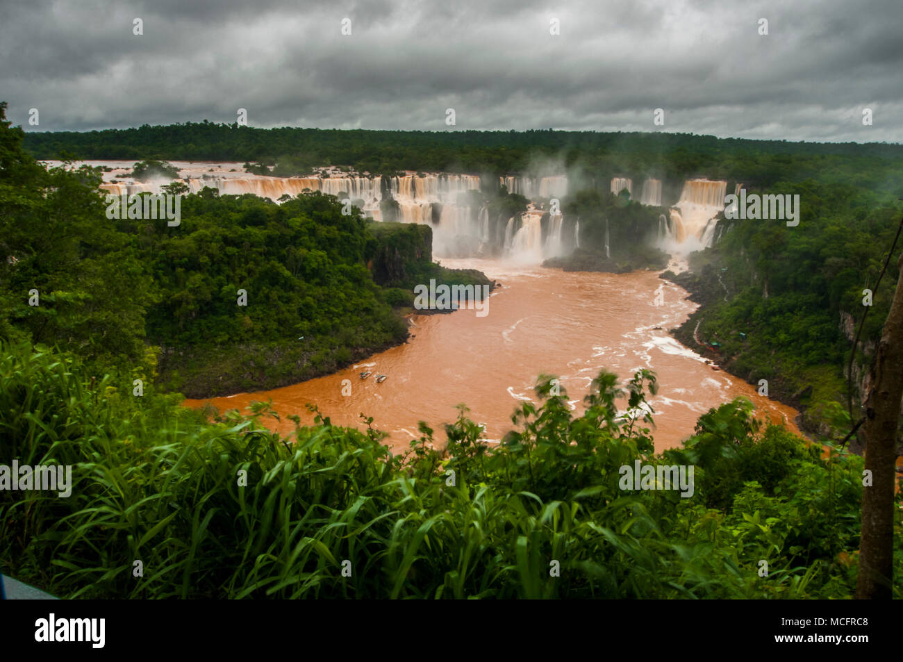 Iguazú waterfalls, Argentina and Brazil border. Parana river Stock ...