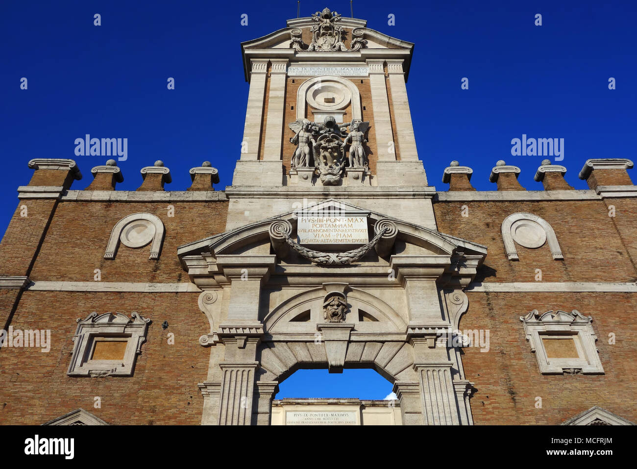 internal facade of Porta Pia designed by Michelangelo, Rome, Italy ...