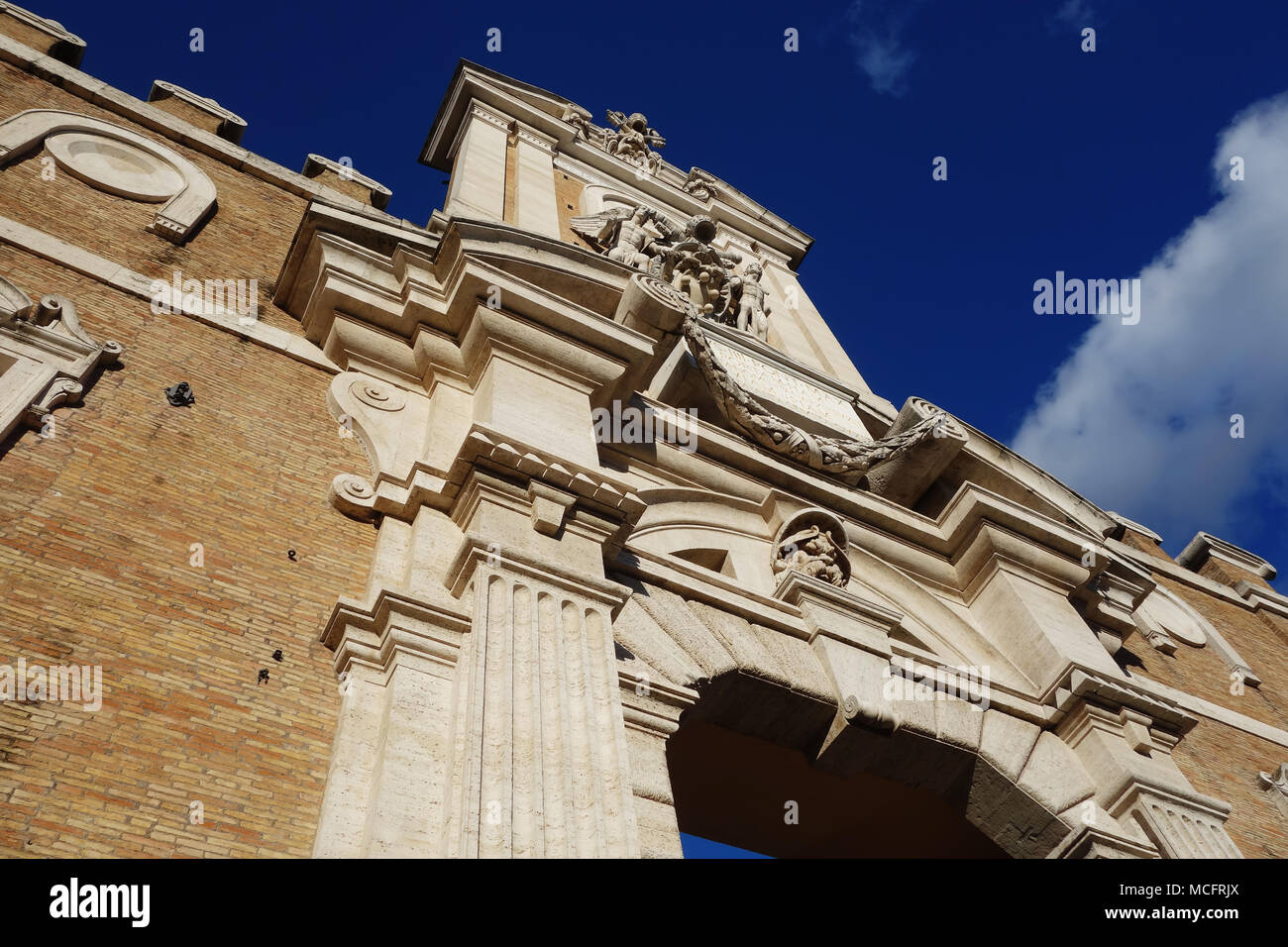 internal facade of Porta Pia designed by Michelangelo, Rome, Italy ...