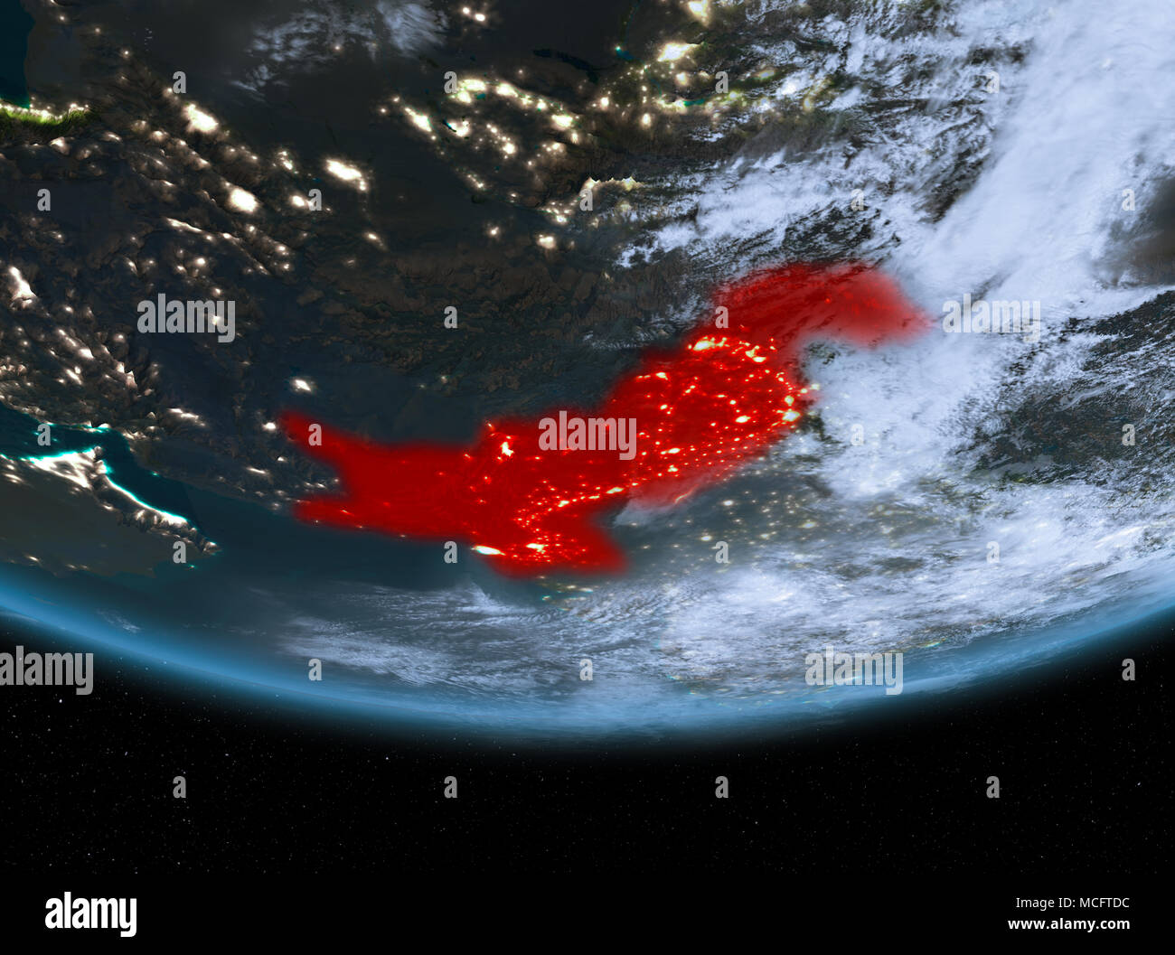 Highlighted satellite image of pakistan hi-res stock photography and ...