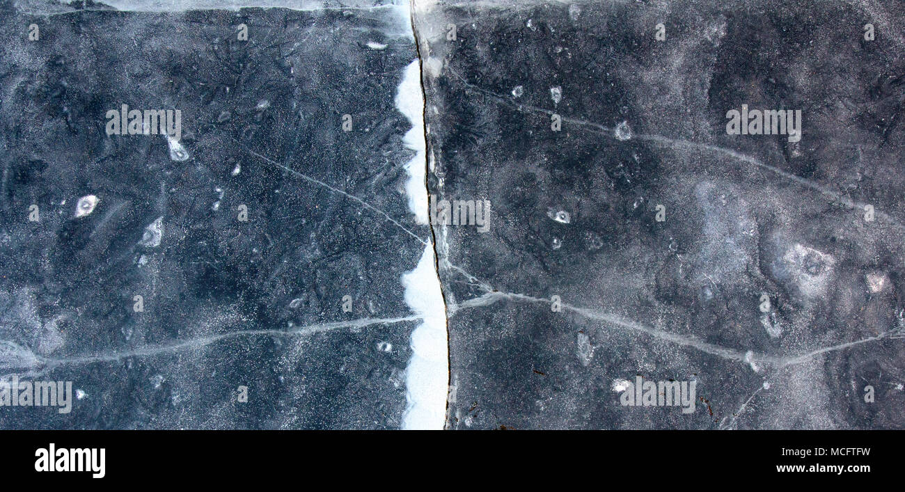 Structure of ice, ice fabric, mottled ice, salt ice, slush. Samples of ...