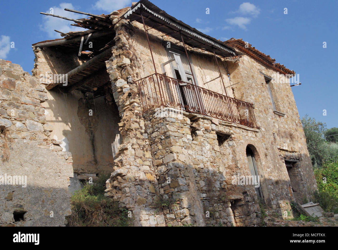 Urban landscape in Roscigno, the abandoned old quarter, South Italy ...