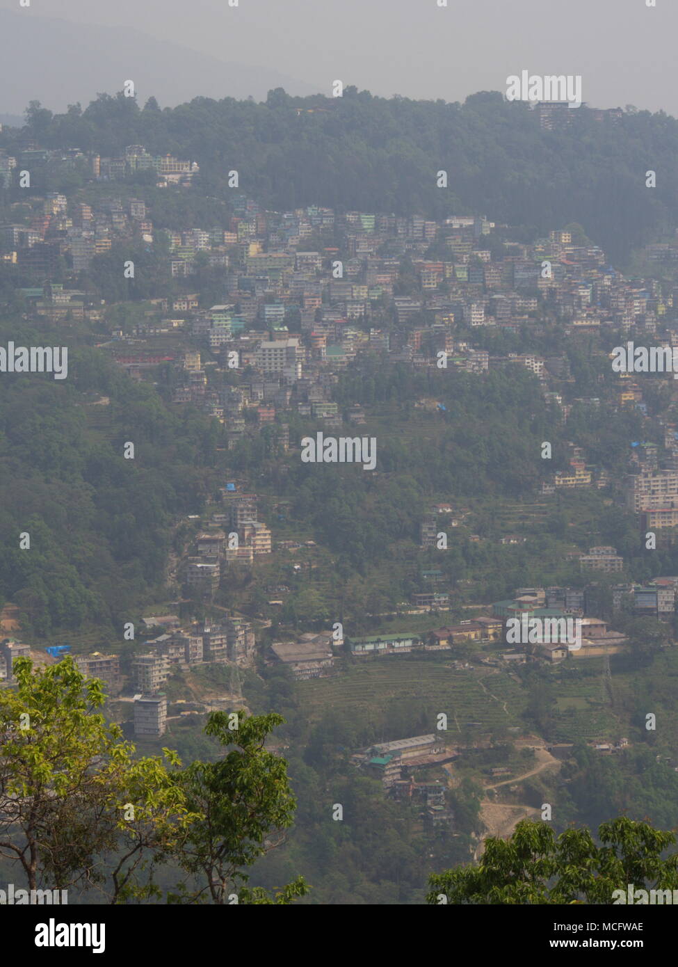 Gangtok, SIKKIM, INDIA , 17th APRIL 2011 : The View over the city ...