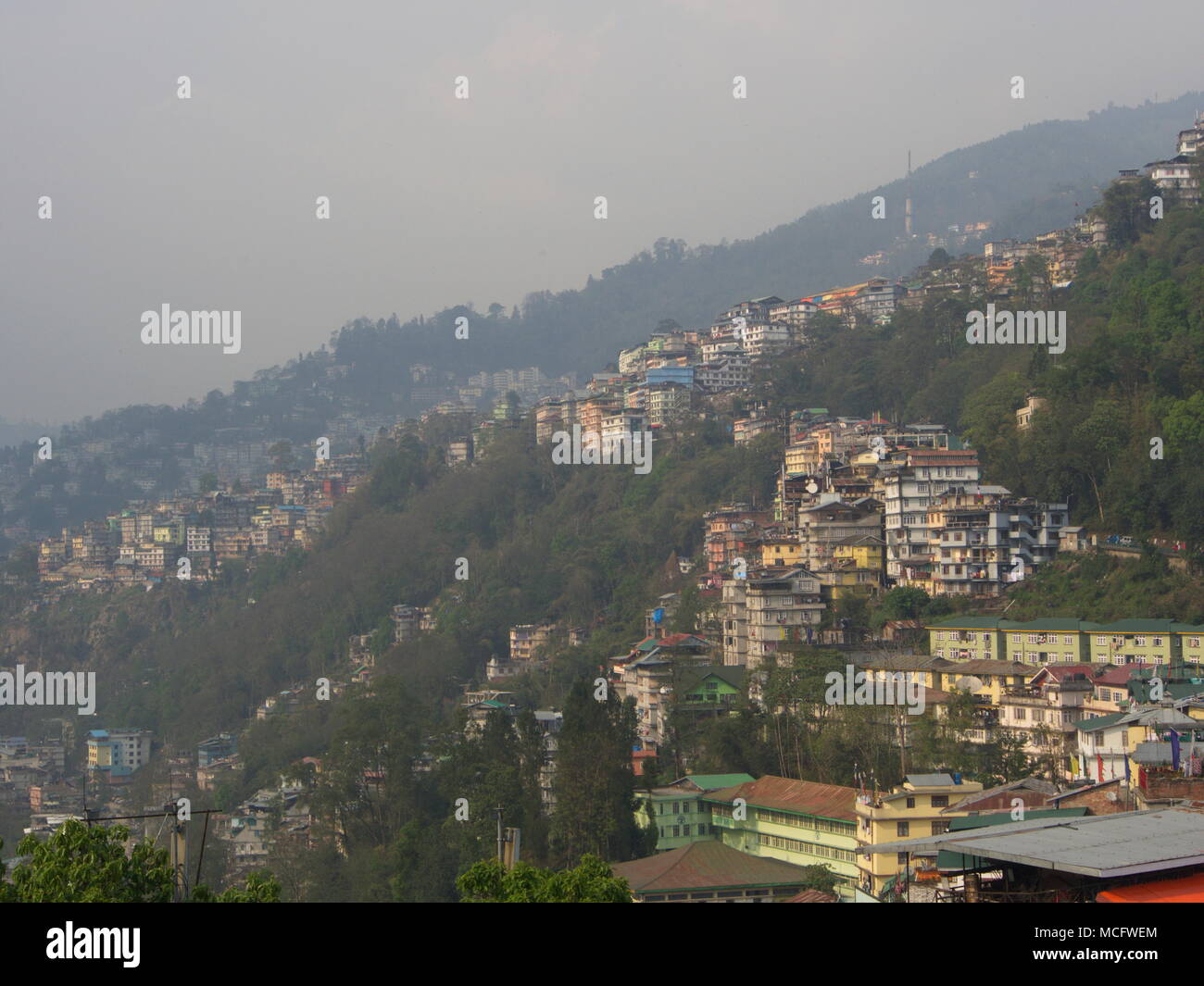 Gangtok, SIKKIM, INDIA , 17th APRIL 2011 : The View over the city ...