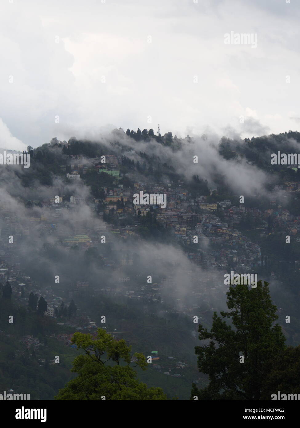 Gangtok, SIKKIM, INDIA , 17th APRIL 2011 : The View over the city ...