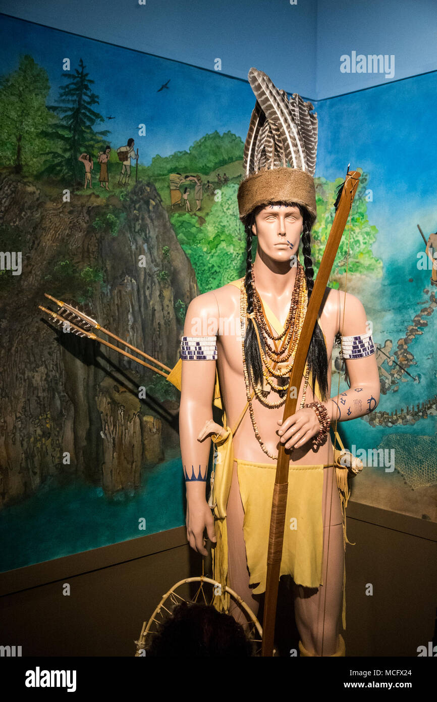 Statue of a native american at the Paterson Museum in Paterson, NJ ...