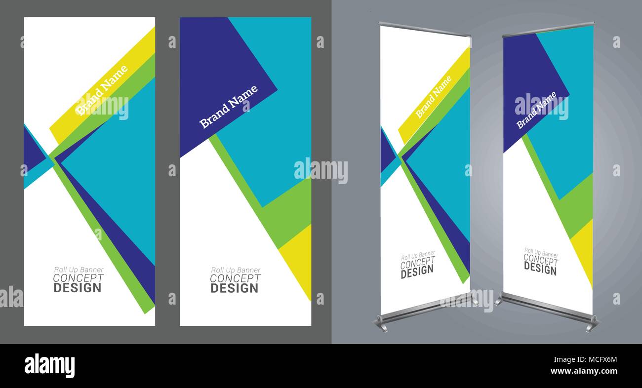 Professional Roll Up Concept Template for Business Purpose, Place Your ...