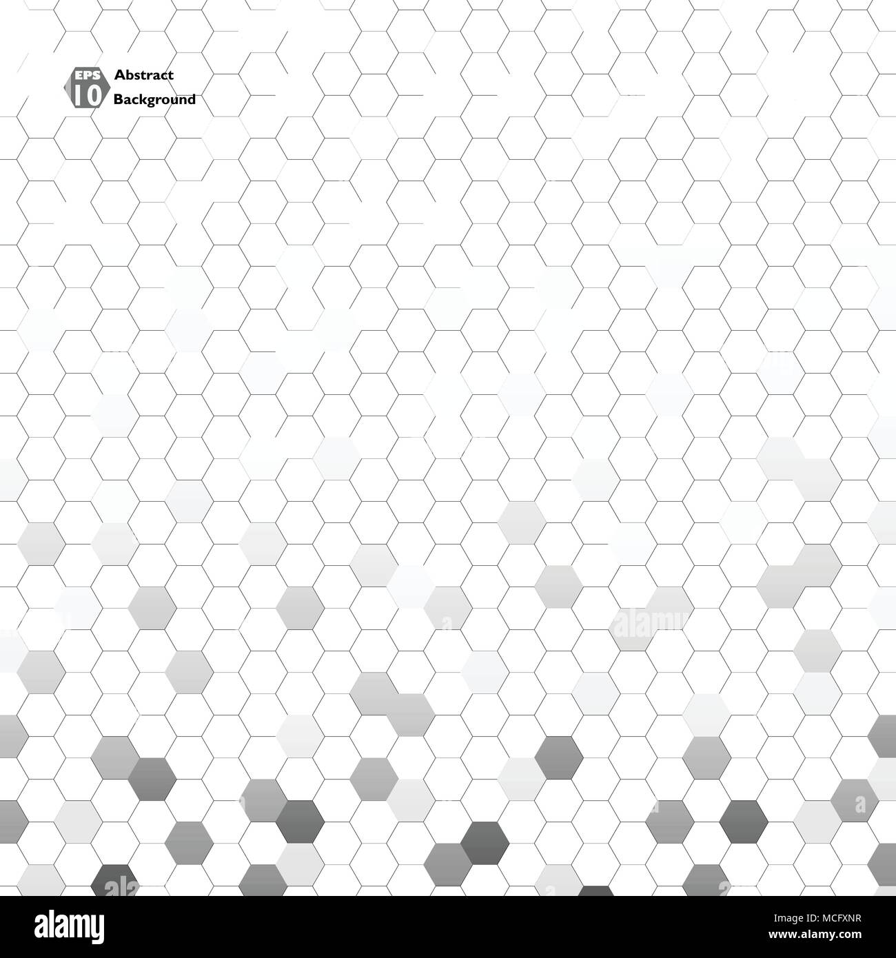 Abstract background of grey shapes in pentagons. White and grey texture. Illustration vector ...