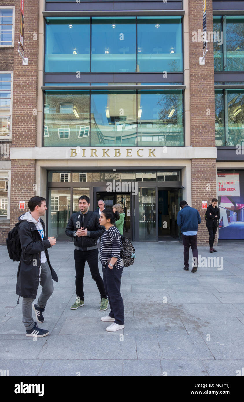 Entrance to Birkbeck College, Malet Street, Bloomsbury, London WC1 ...
