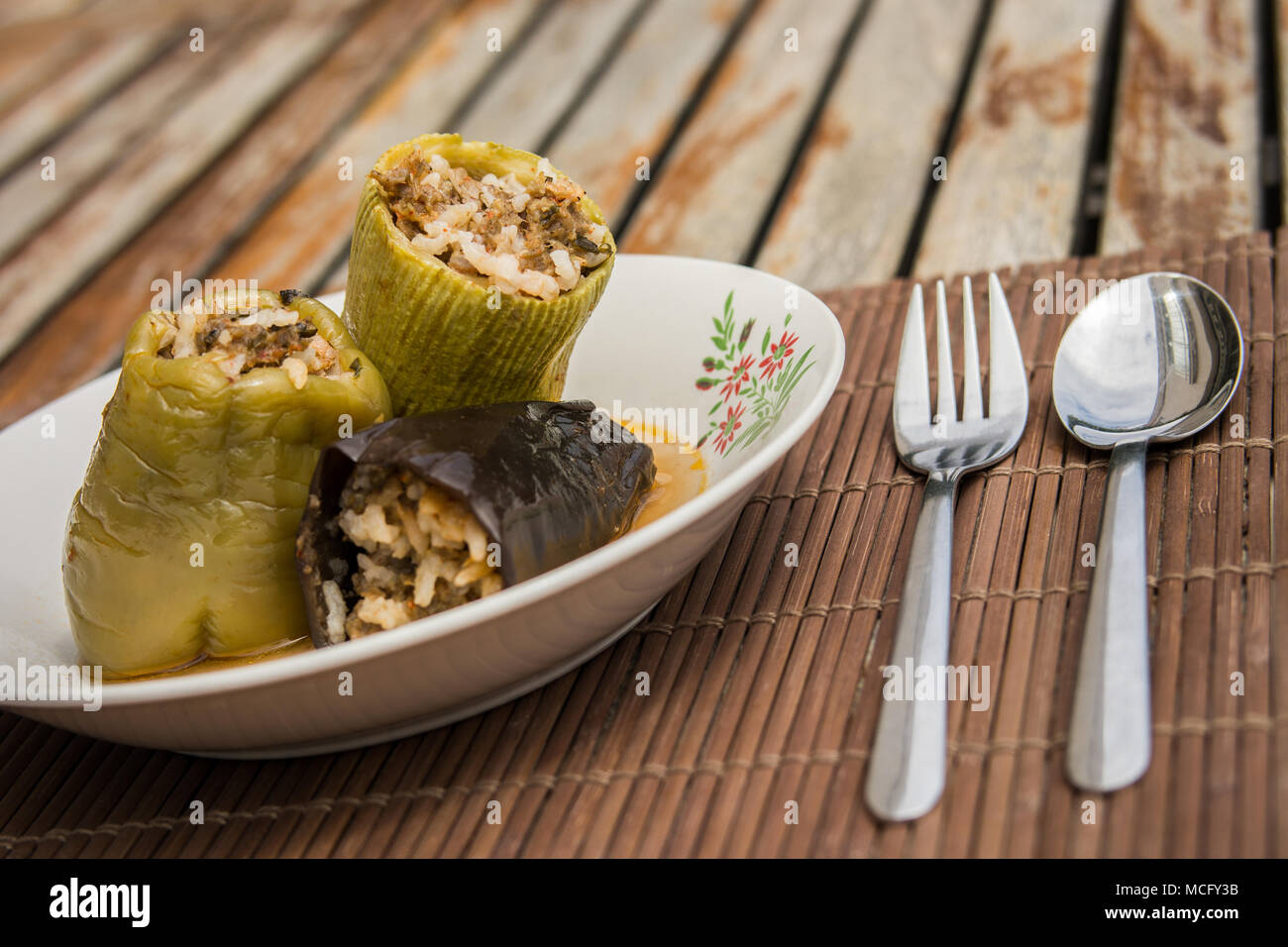 Traditional Turkish Food Dolma with Yogurt Stock Photo - Alamy