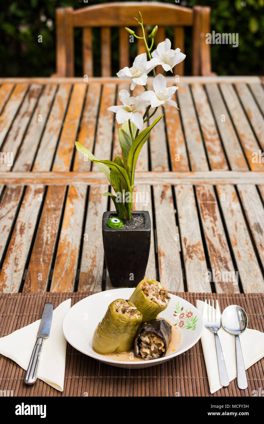 Traditional Turkish Food Dolma with Yogurt Stock Photo - Alamy