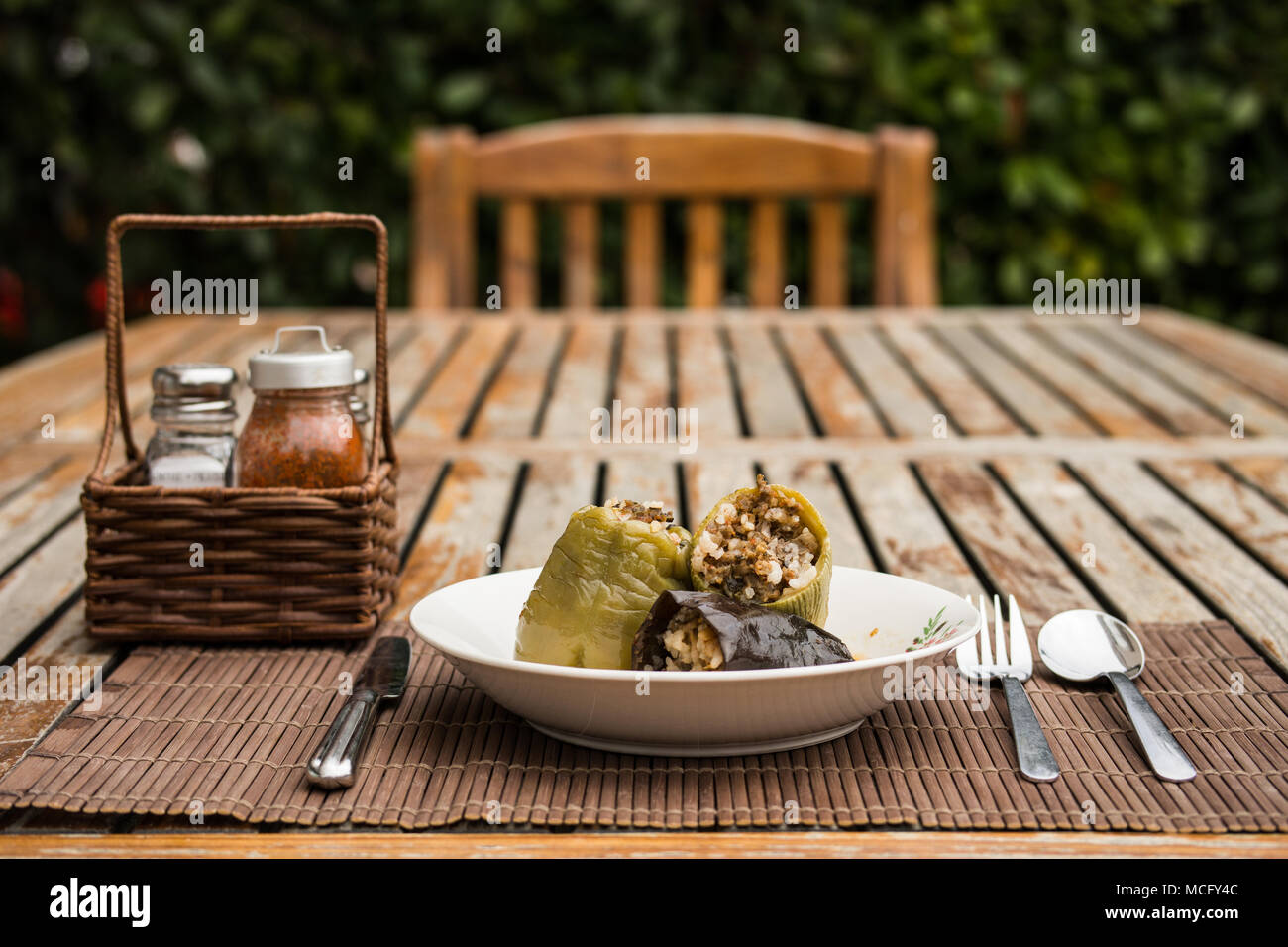 Traditional Turkish Food Dolma with Yogurt Stock Photo - Alamy