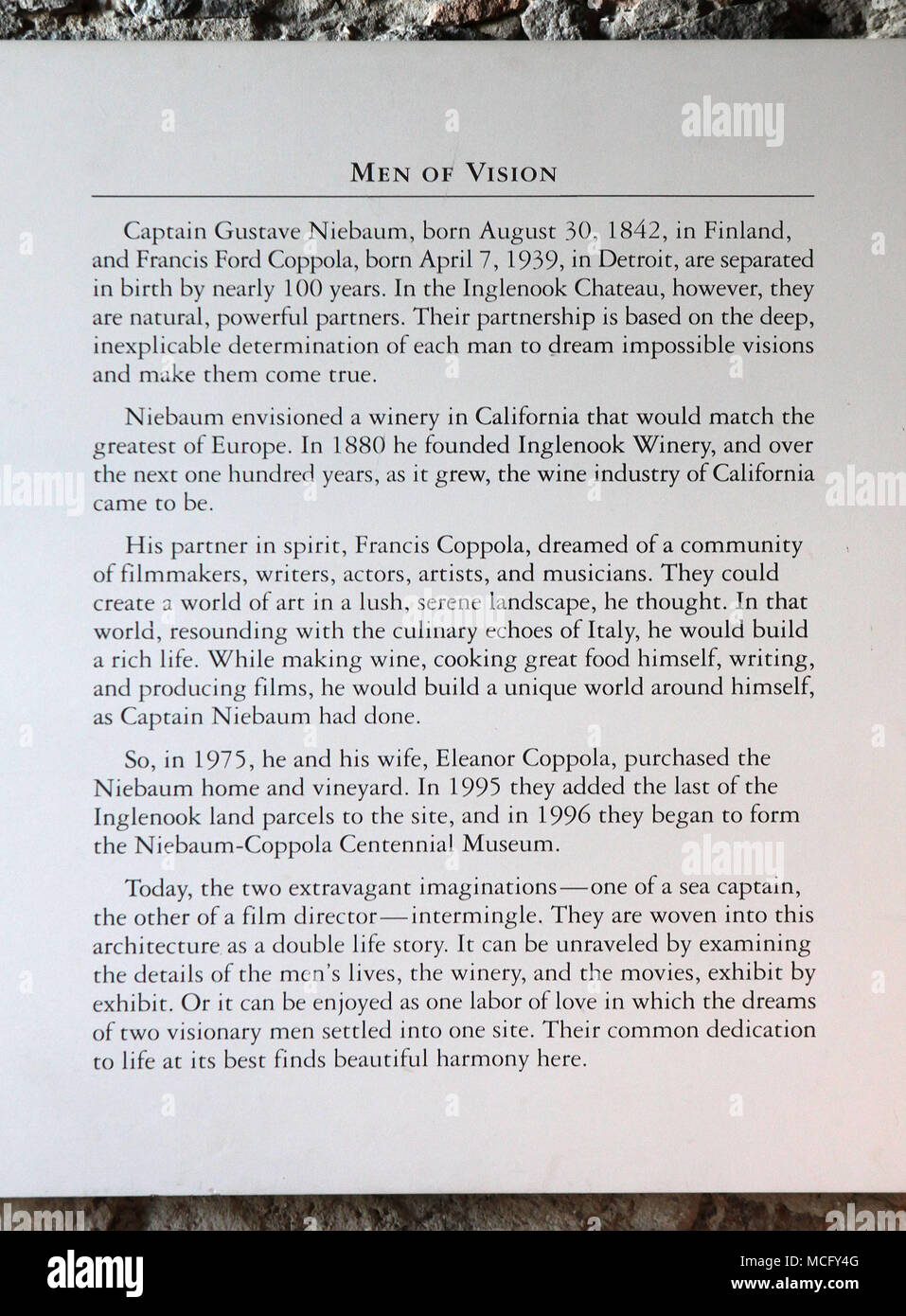 RUBICON ESTATE, CALIFORNIA Stock Photo - Alamy