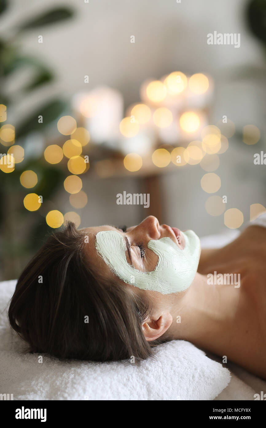 Woman in spa Stock Photo - Alamy