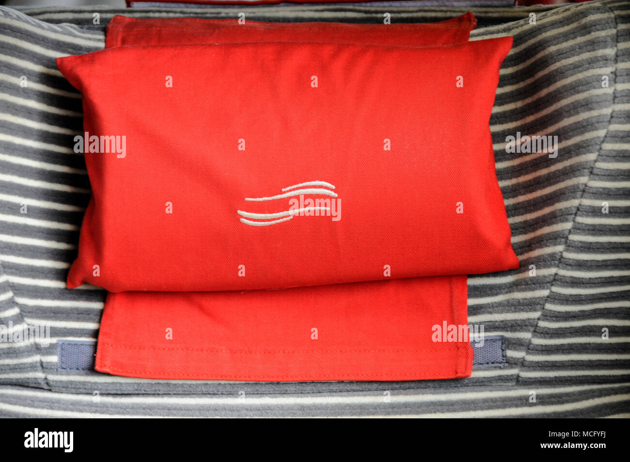 Irish Inter-city train logo on the cushion, Irish Rail Stock Photo - Alamy