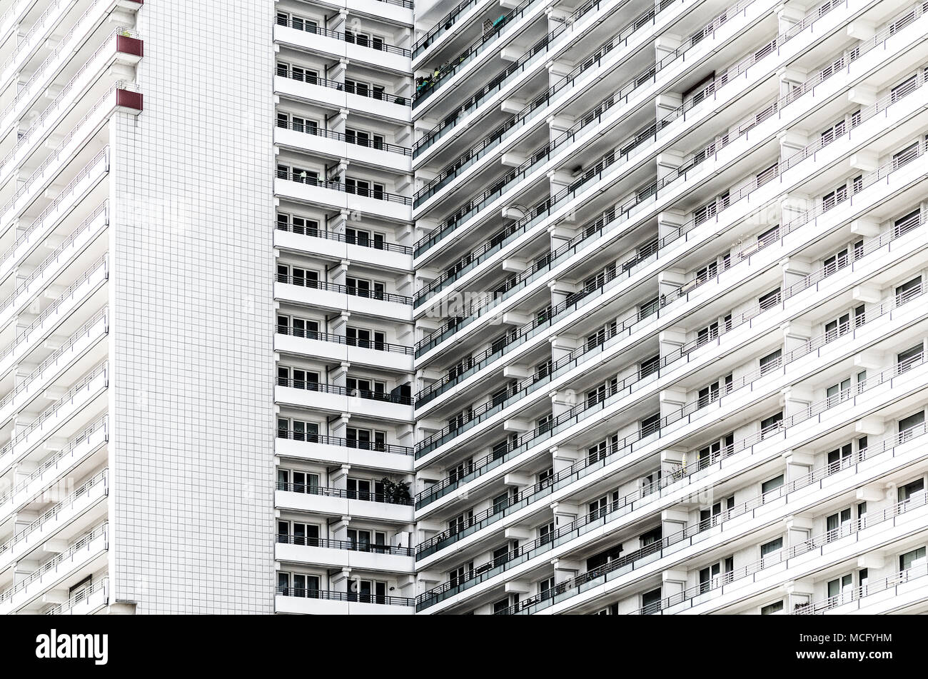 front of a great white modern residential building Stock Photo - Alamy