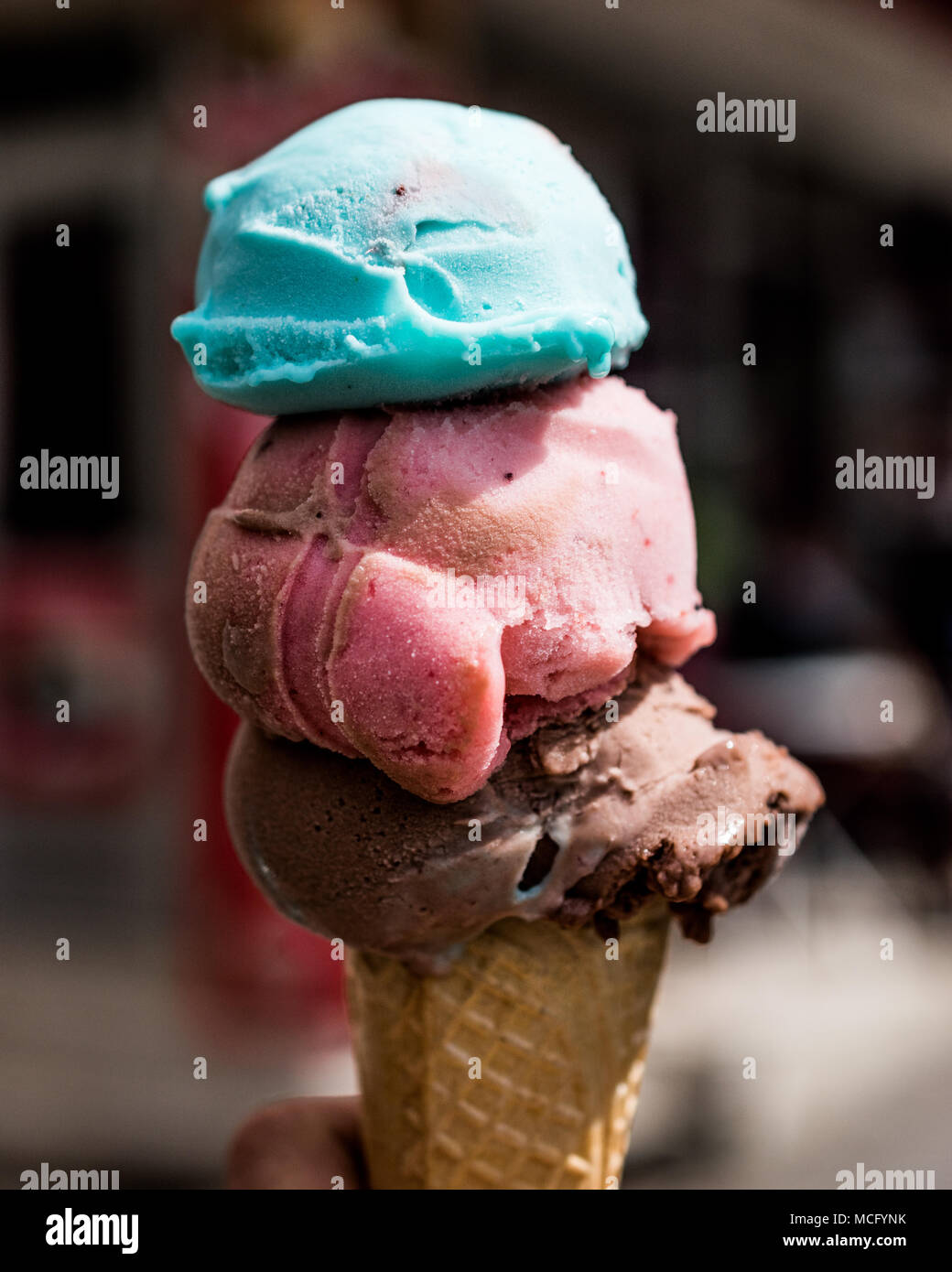 ice cream in the cone. Summer Concept Stock Photo - Alamy