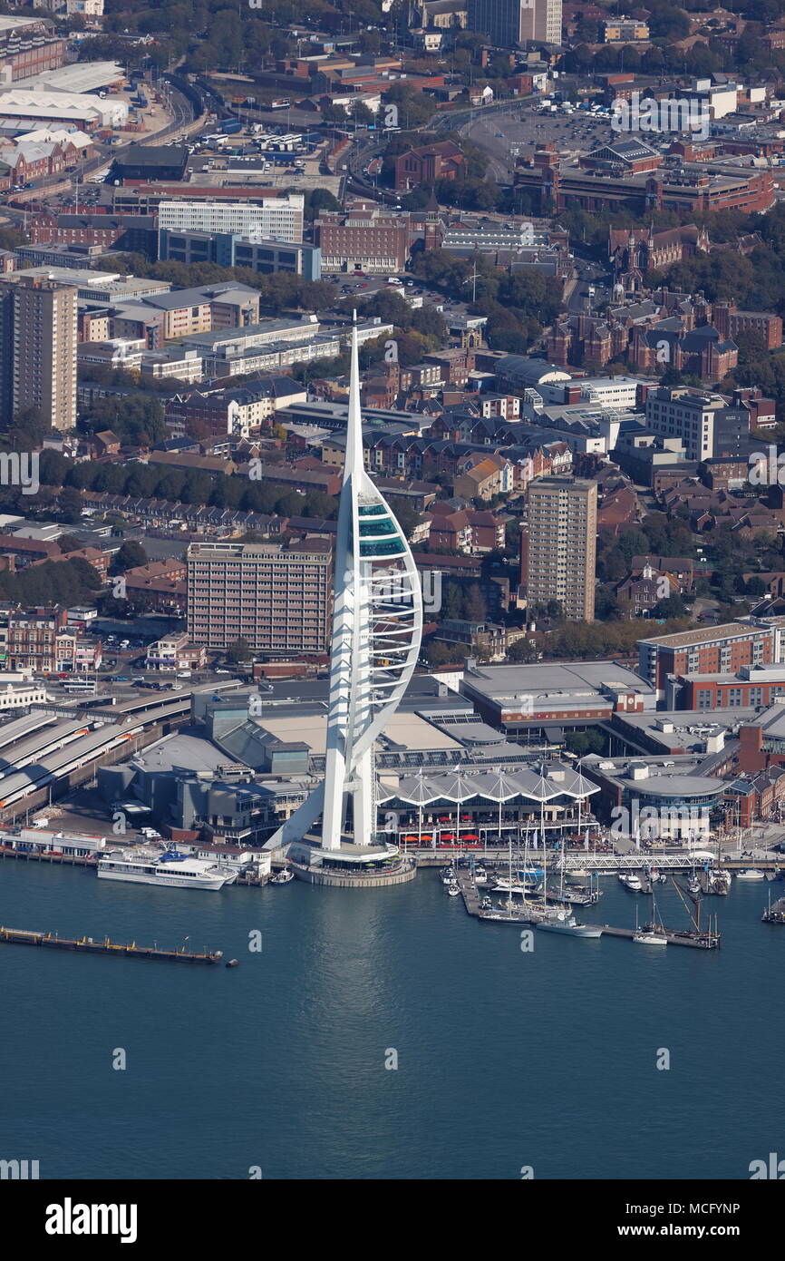 Spinnaker tower from air hi-res stock photography and images - Alamy
