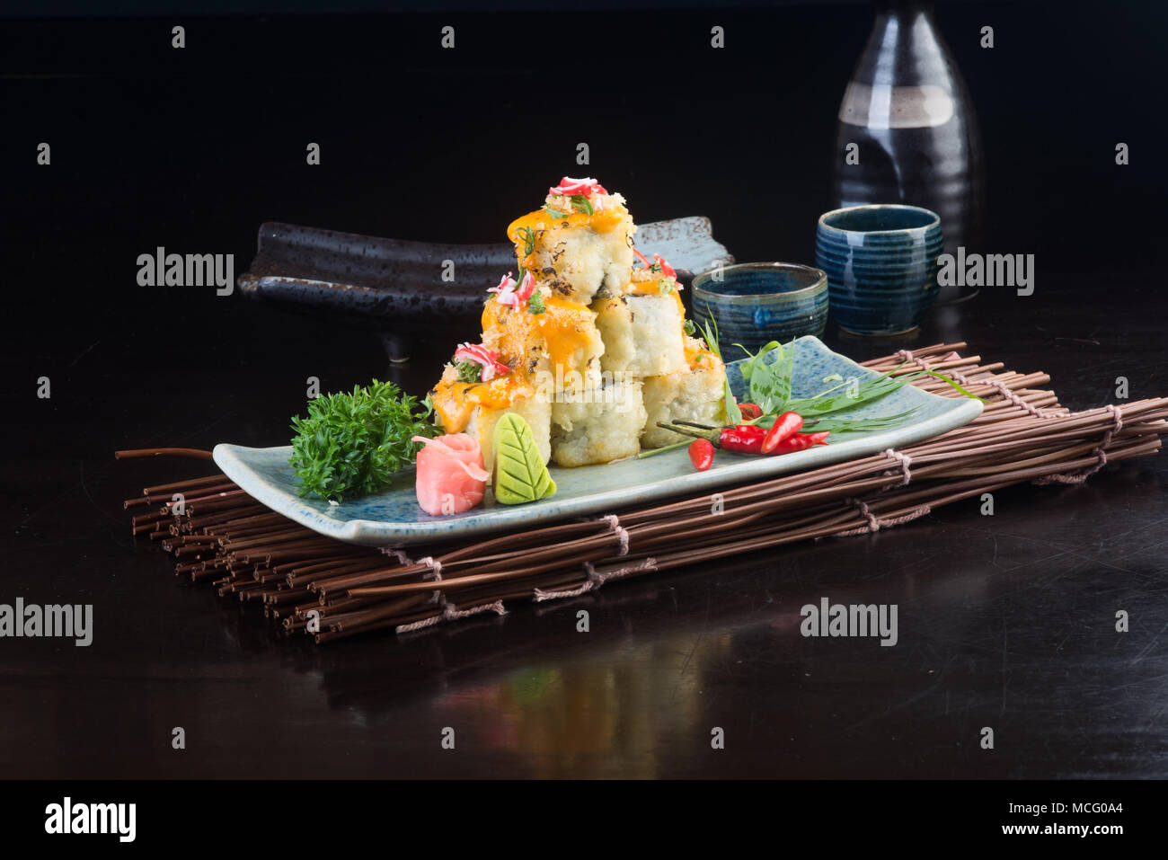 japanese cuisine. sushi on background Stock Photo - Alamy