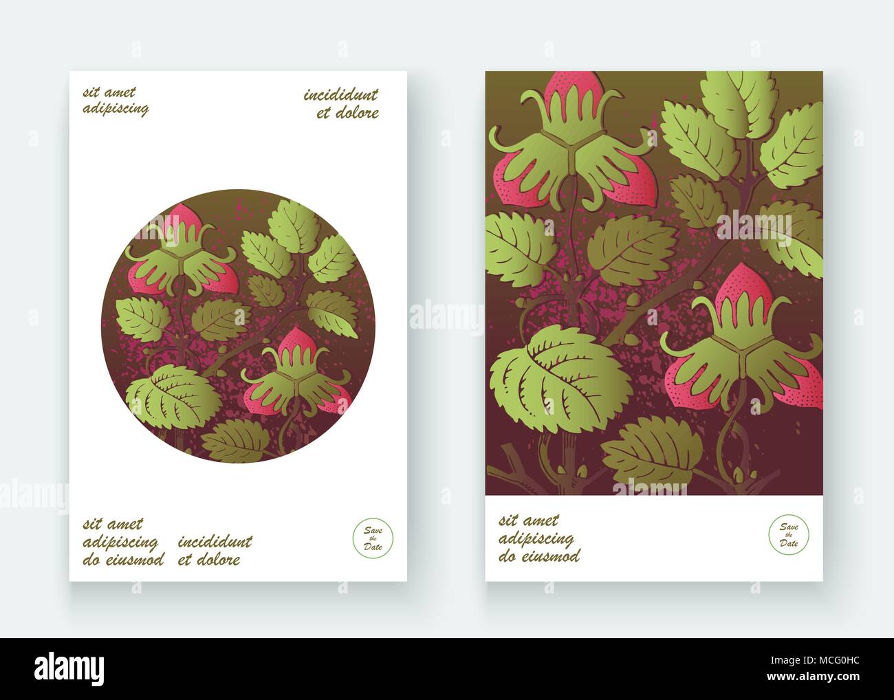 Strawberry pattern design templates product. Hand drawn red berry. Cute ...