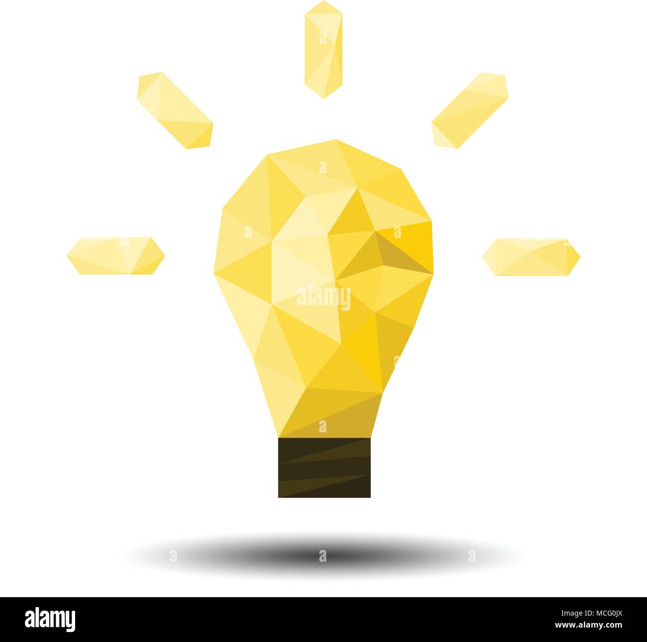 Polygon Light bulb or Idea Icon on white background Stock Vector Image ...