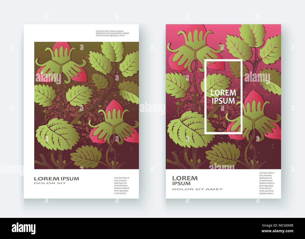 Strawberry pattern design templates product. Hand drawn red berry. Cute ...