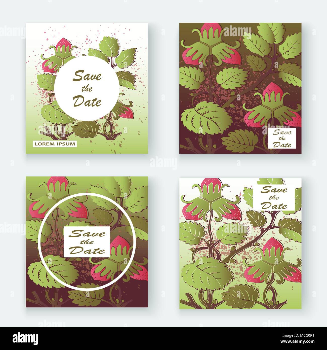 Strawberry pattern design templates product. Hand drawn red berry. Cute ...