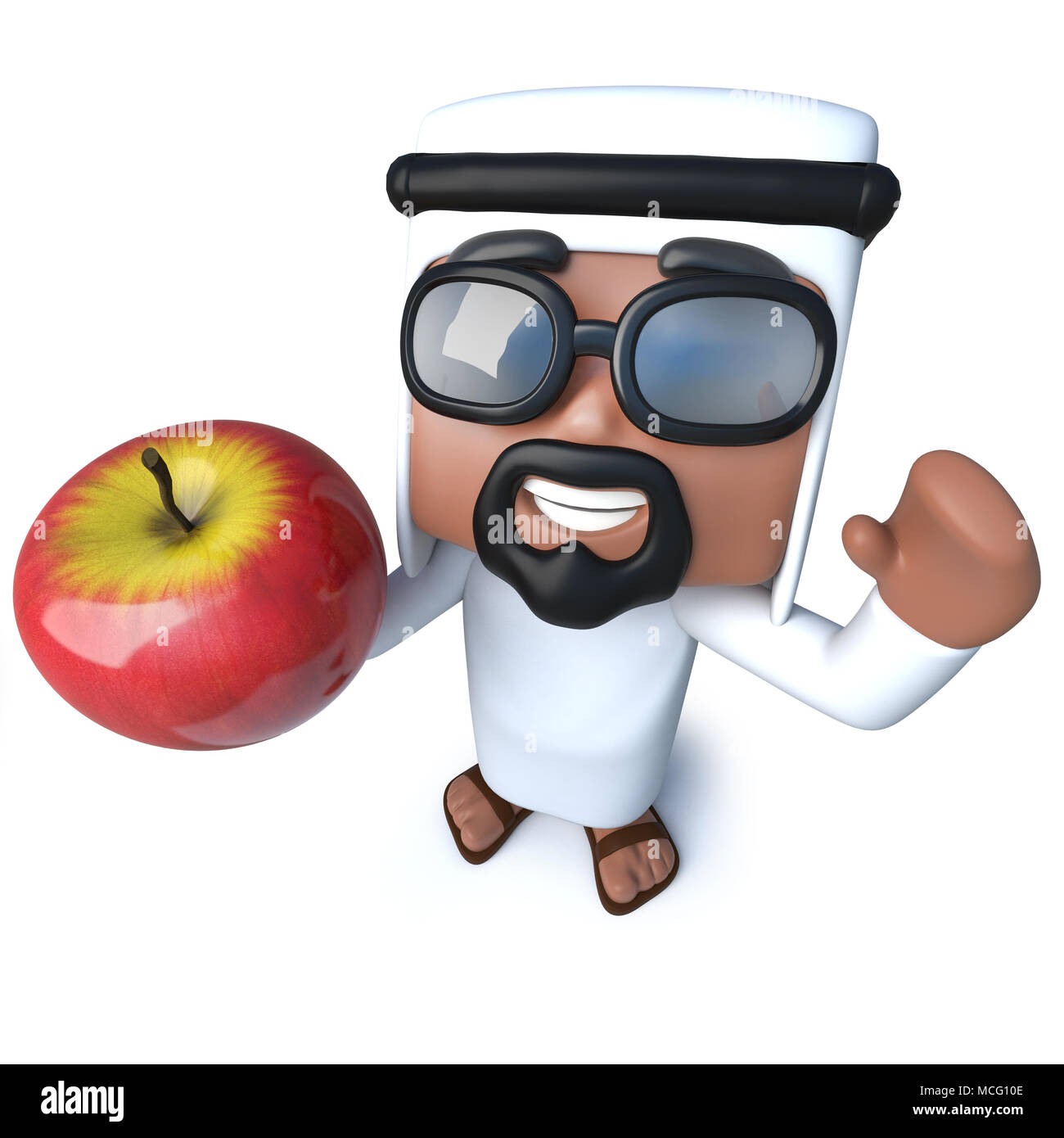 3d Rendered Illustration Apple Cartoon High Resolution Stock ...