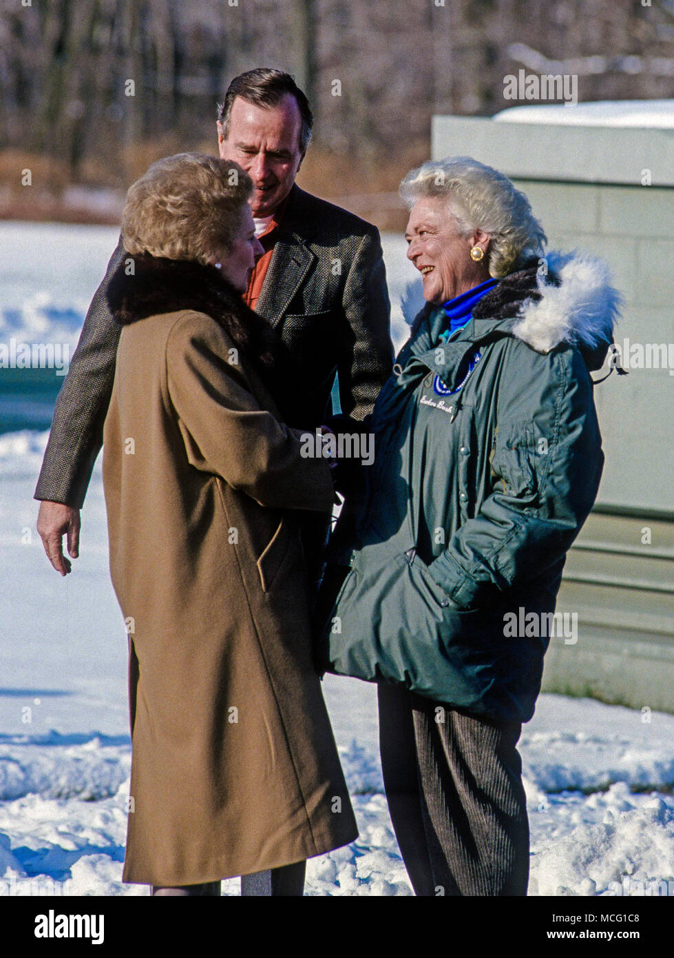 Thurmont Maryland, USA, November 24, 1989 President George H.W. Bush ...