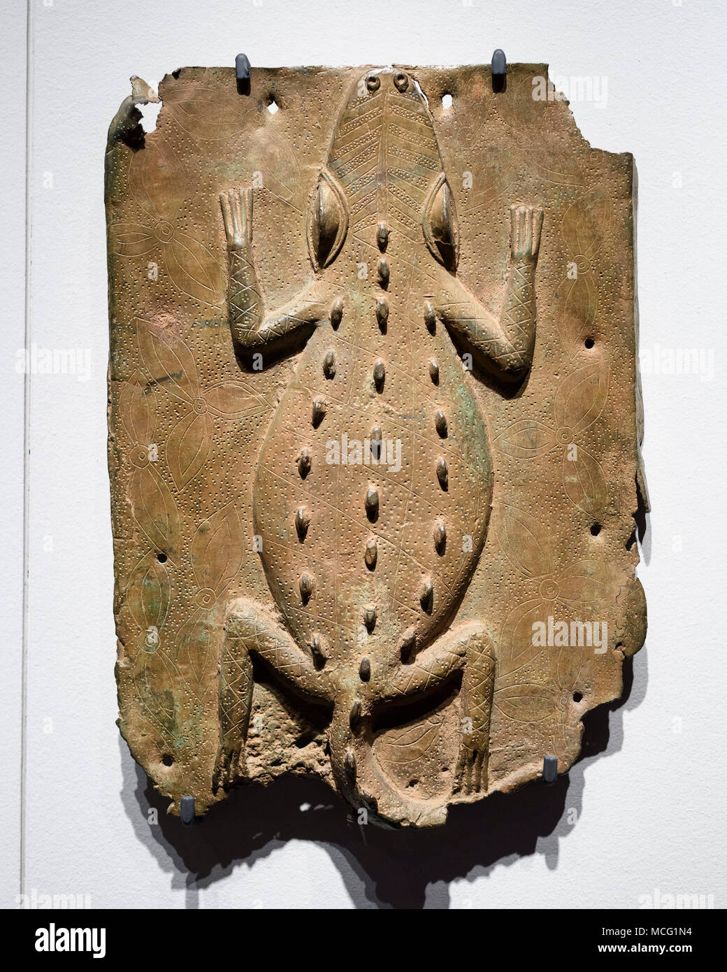 Berlin. Germany. Benin Bronzes. Representation of a crocodile, brass ...