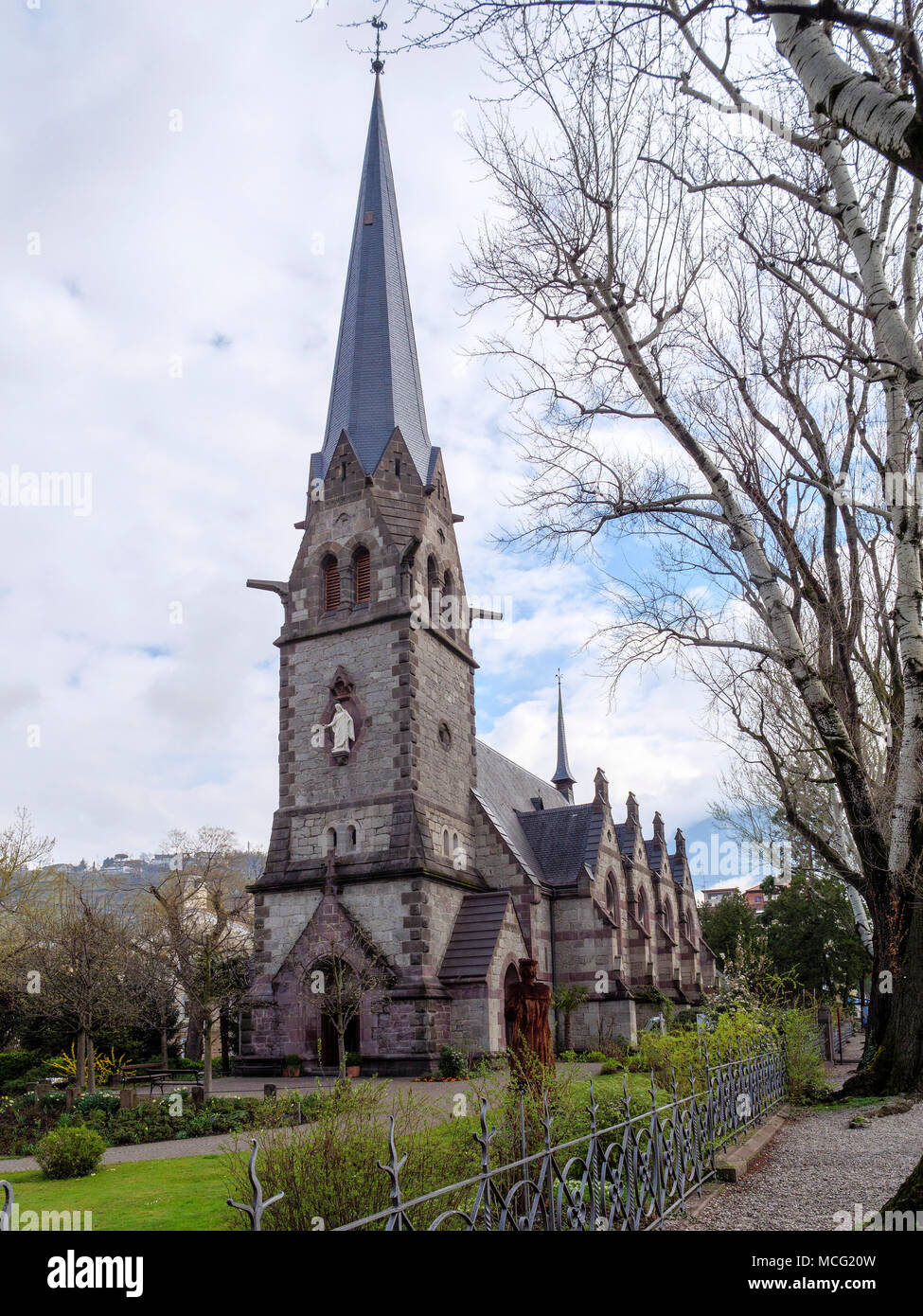 Protestant church at Passerpromenade, Meran-Merano, province Bozen ...