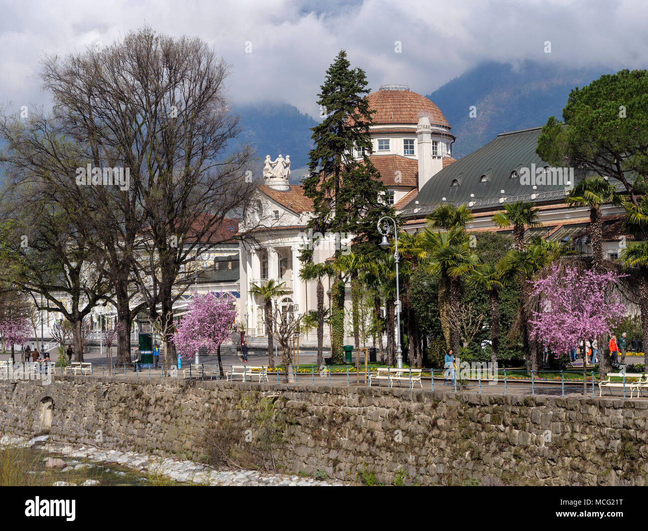 Spa building and spa promenade, Meran-Merano, province Bozen-South ...
