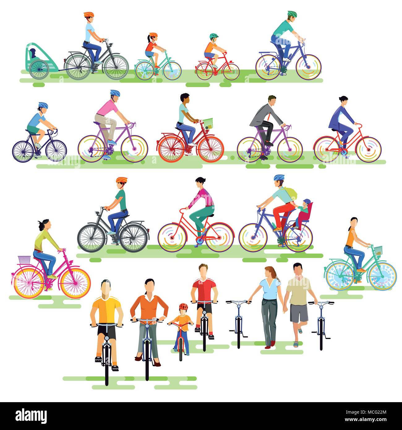 large group of cyclists, illustration Stock Vector Image & Art - Alamy
