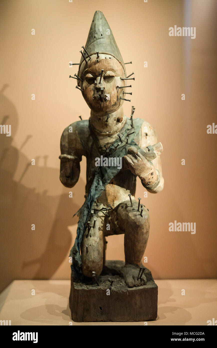 Rome. Italy. Magical Sculpture. Nail fetish. Nkisi of the Nkonde type ...