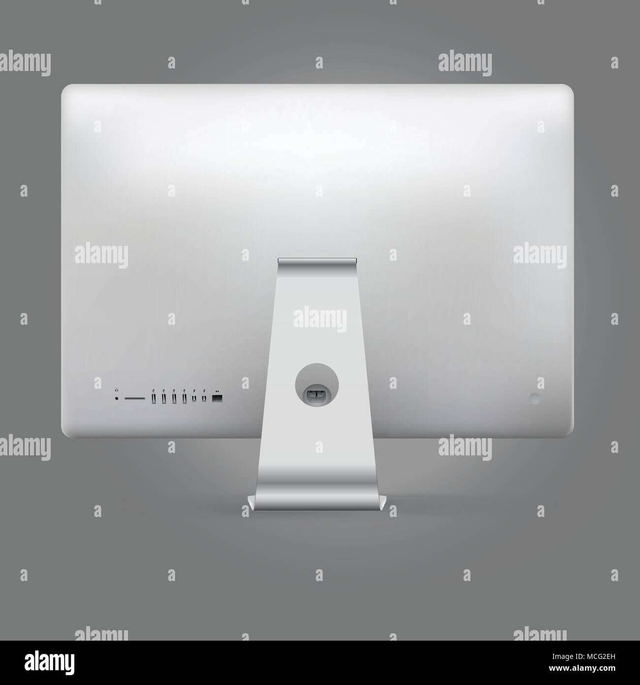 Realistic device mock-up computer backside vector illustration Stock ...