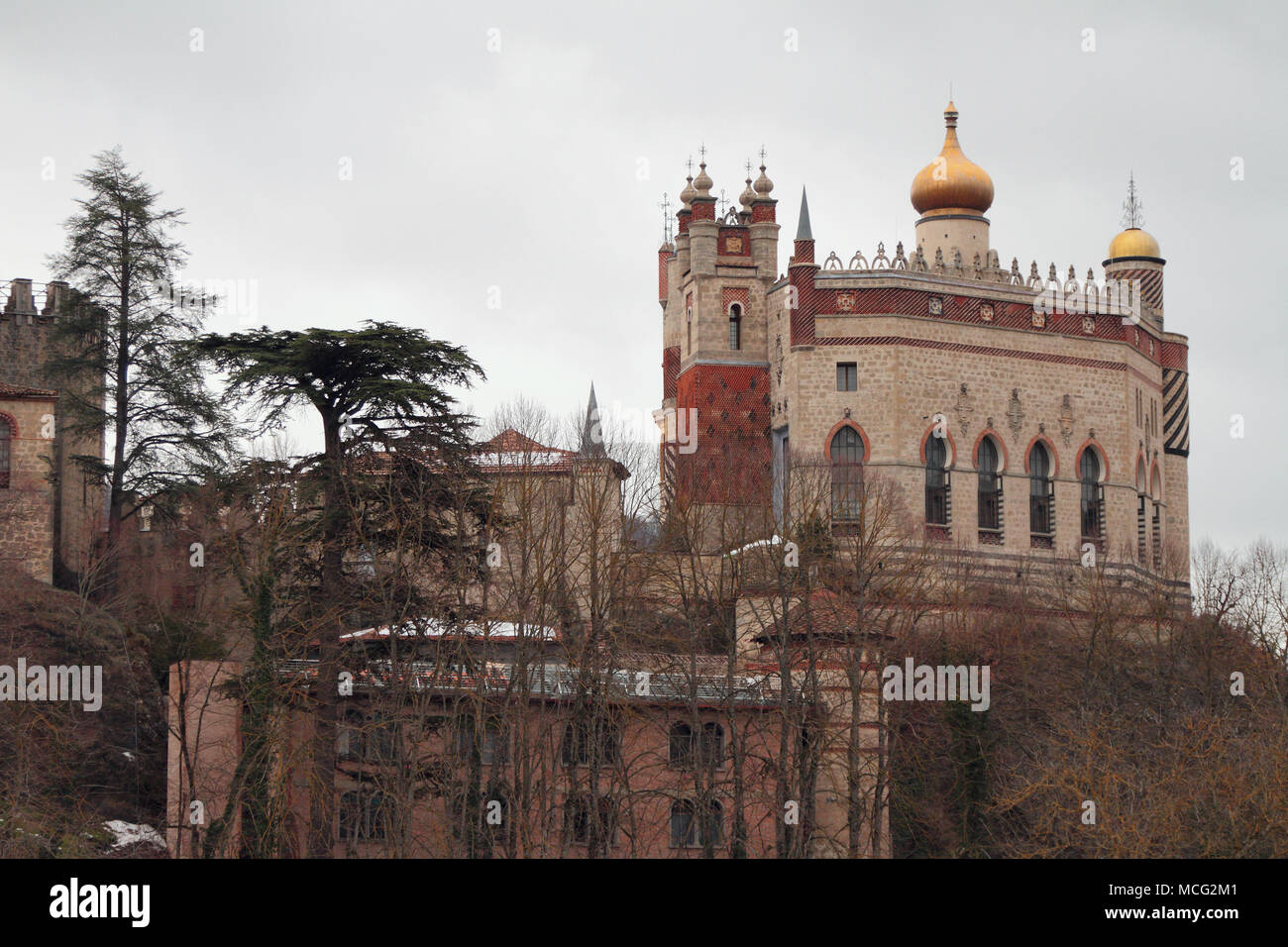 Towers of Rocchetta Mattei castle. Riola, Bologna, Emilia-Romagna ...