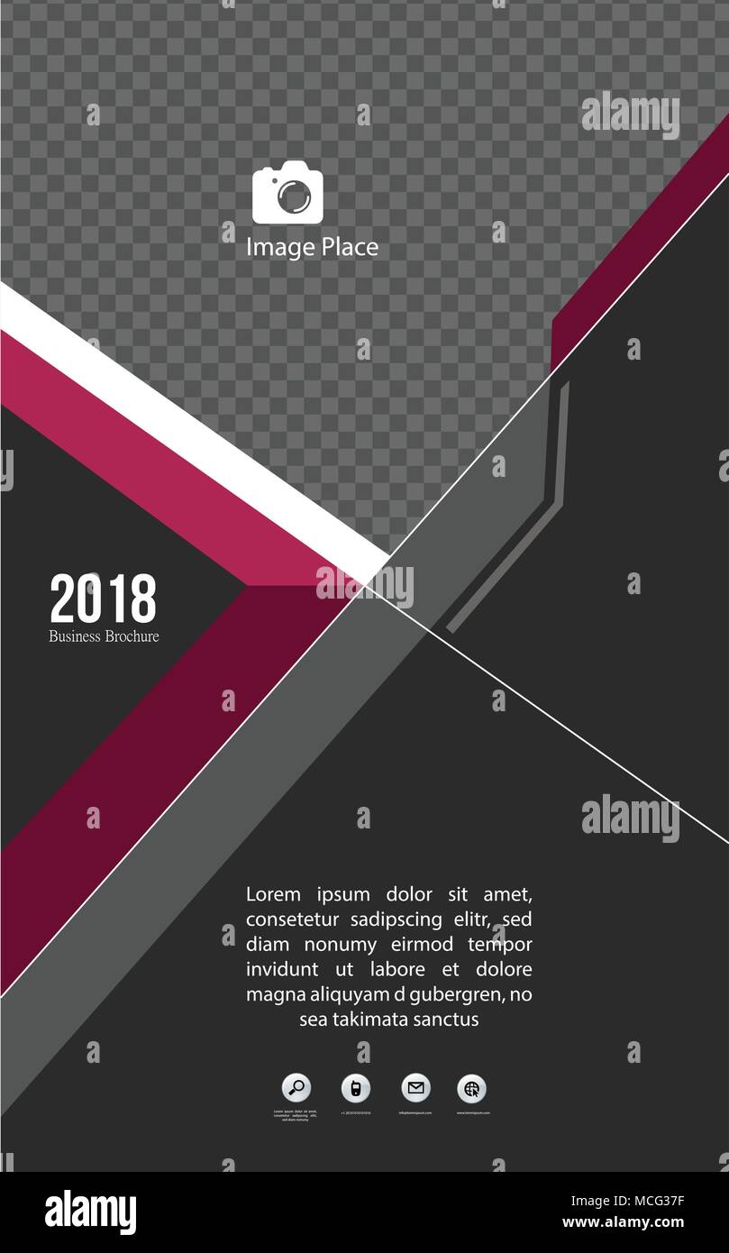 Dark Brochure Cover Concept, Template for Business Purpose Stock Vector ...