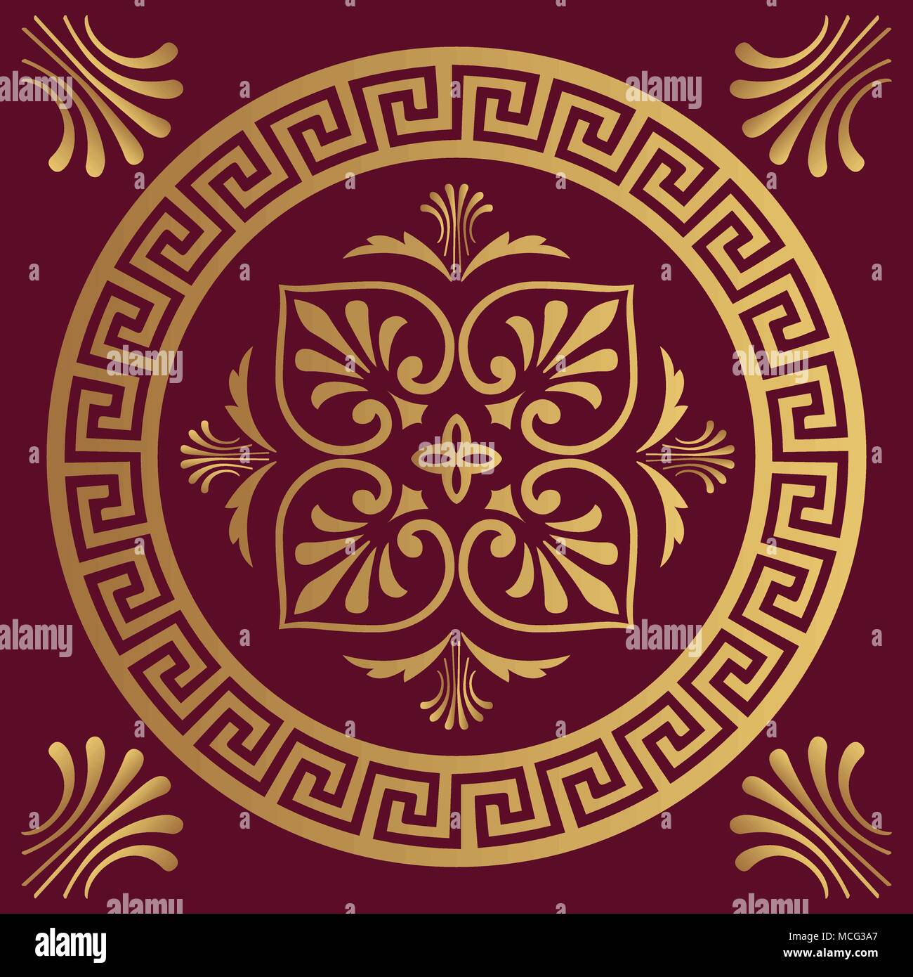 Luxury ornamental design background in golden color vector illustration ...