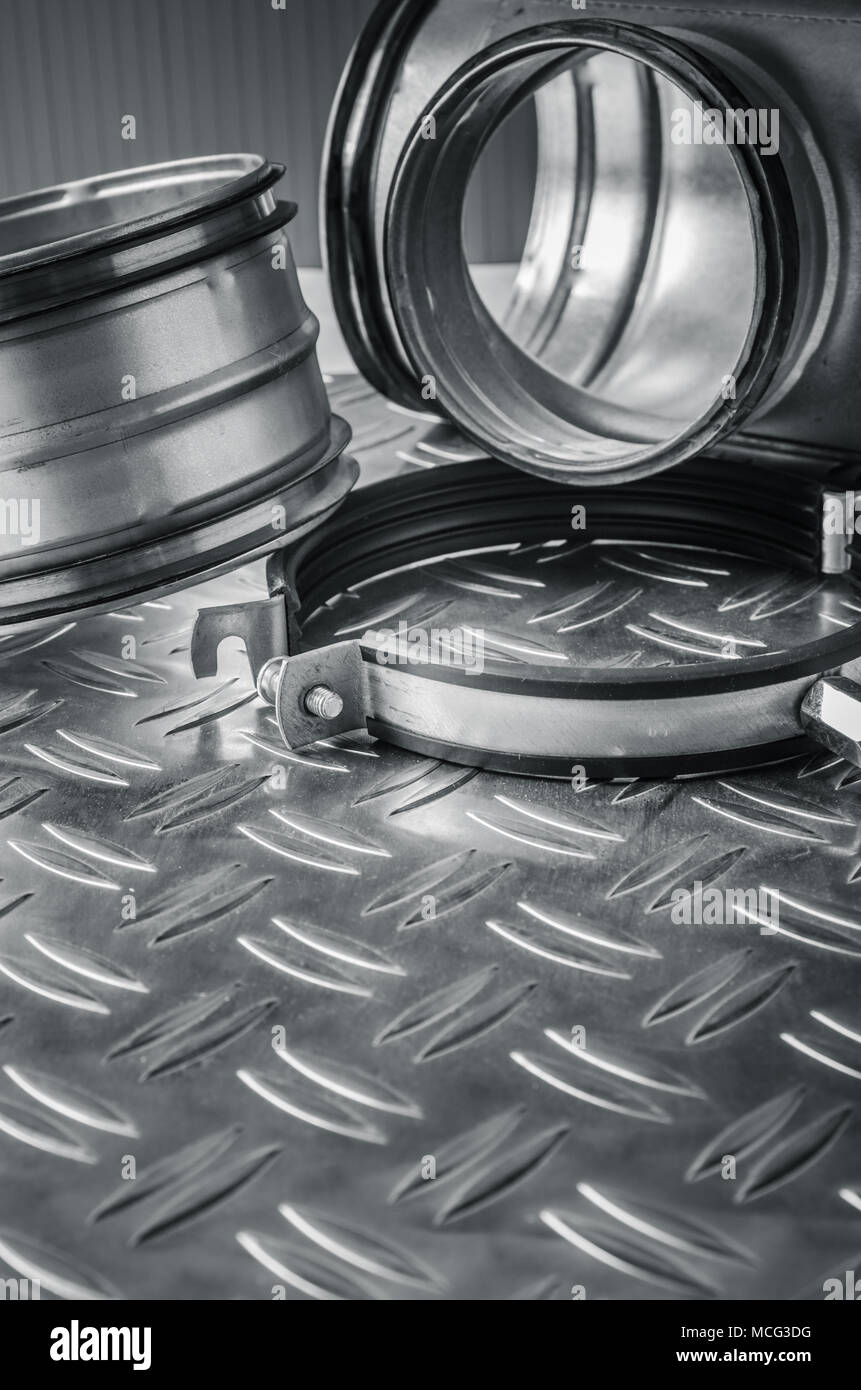 Details of installation Ventilation system, close up Stock Photo - Alamy