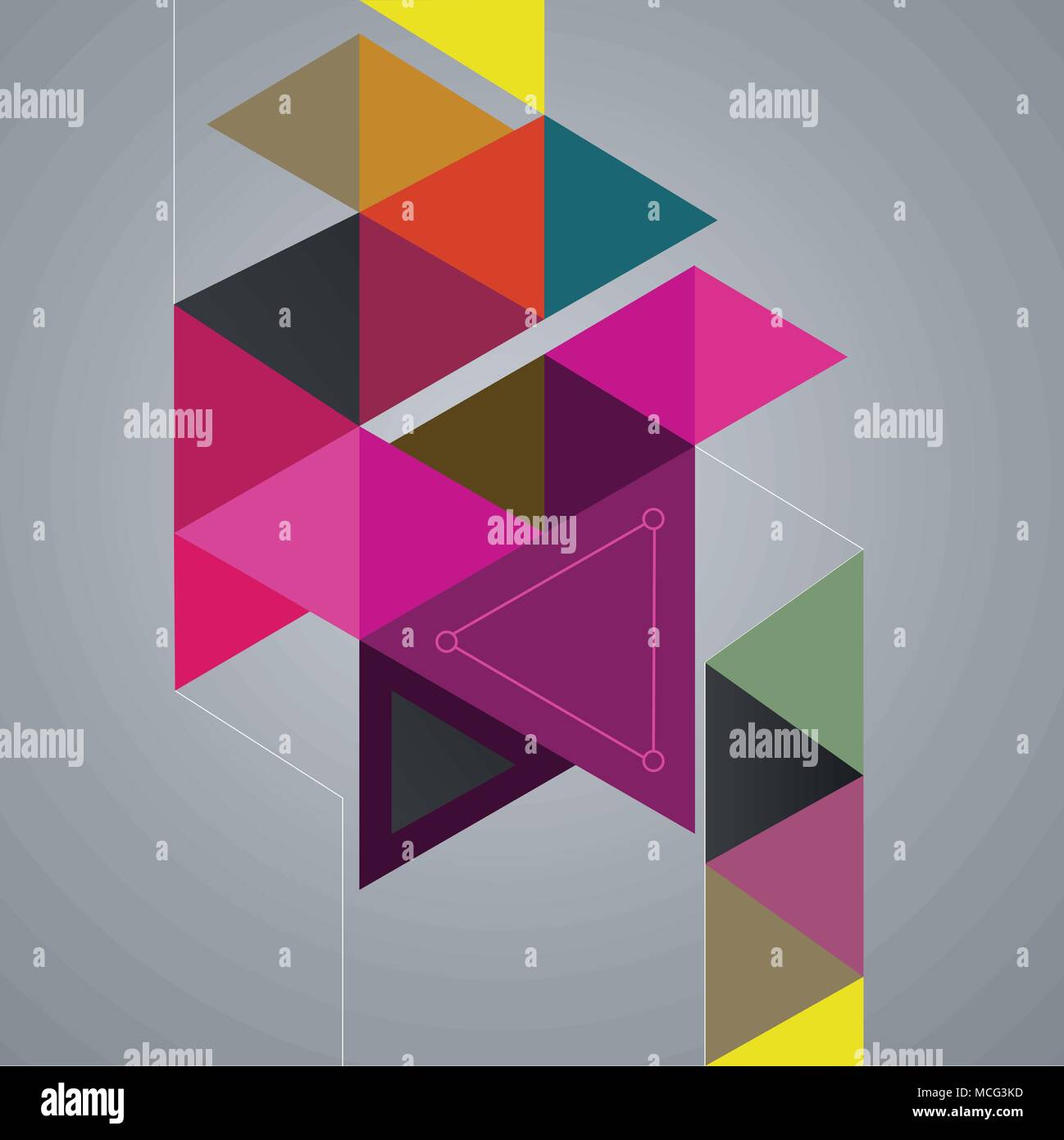 Abstract geometric background, colorful triangles, vector illustration ...