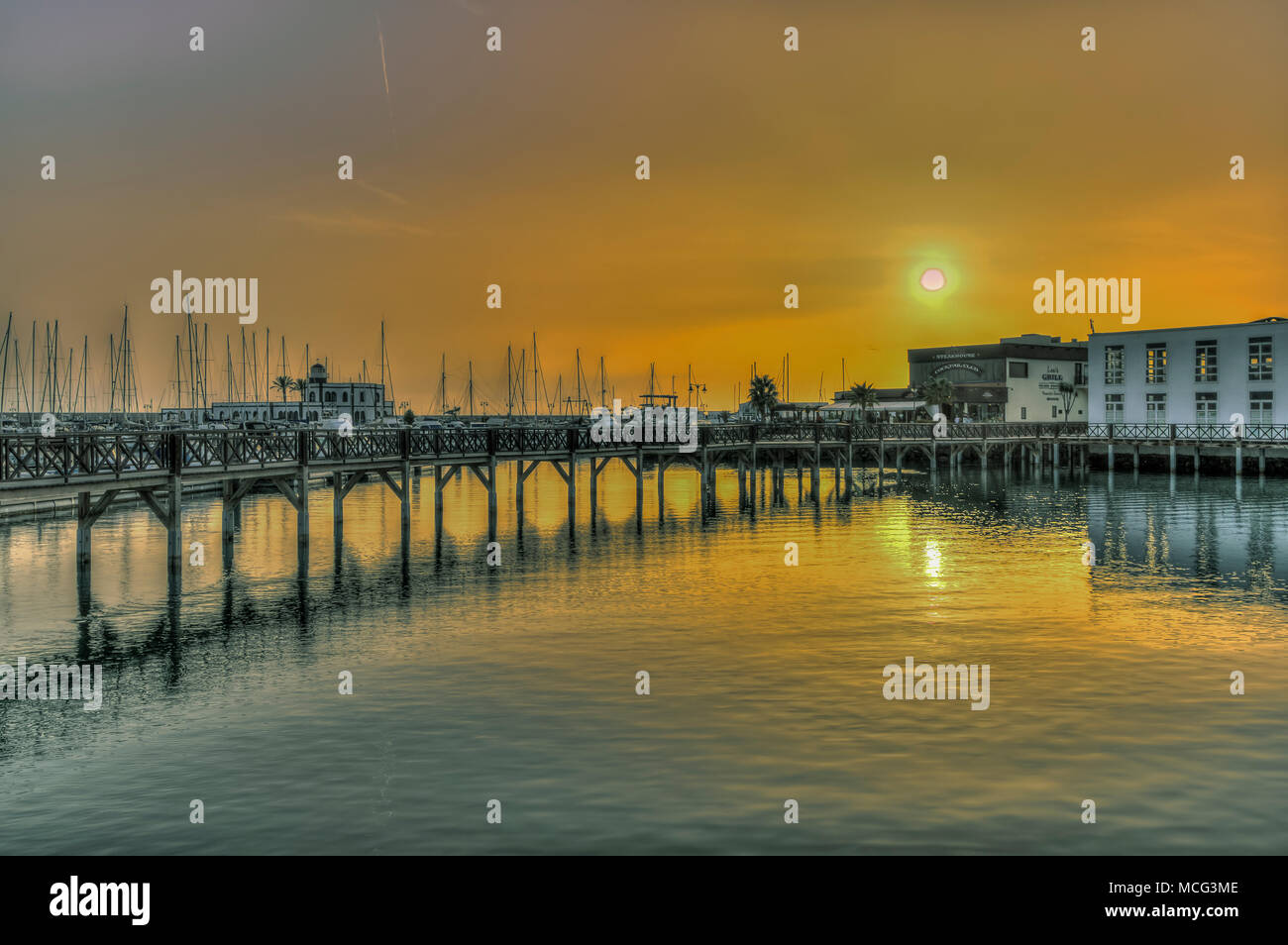 Lanzarote - Sunset in Rubicon Marina in Playa Blanca Stock Photo - Alamy