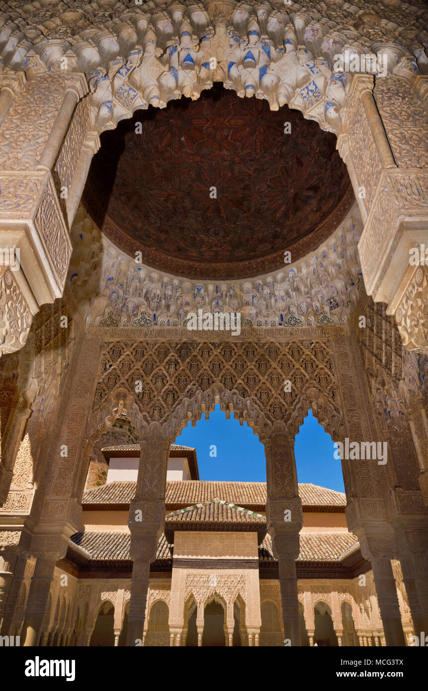 Famous Alhambra interior, Granada, Spain Stock Photo - Alamy