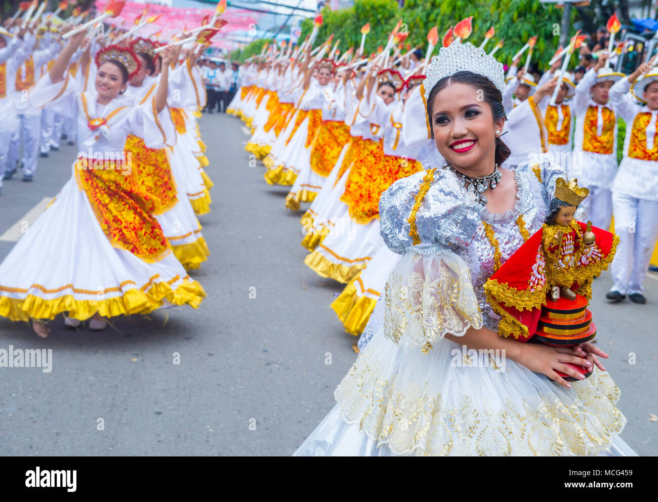 Participants in the Sinulog festival in Cebu city Philippines Stock ...