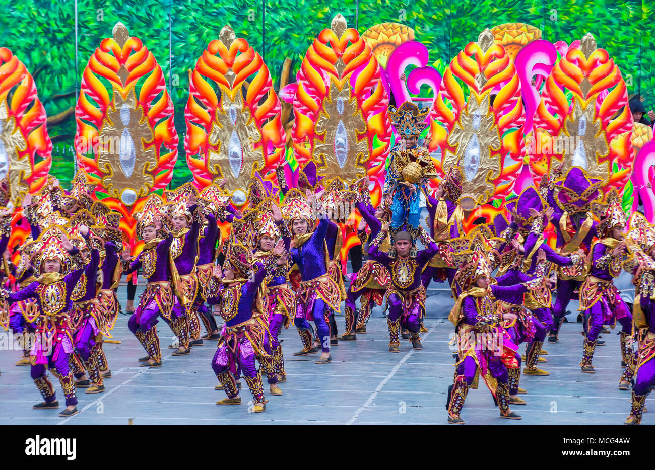 Participants in the Sinulog festival in Cebu city Philippines Stock ...