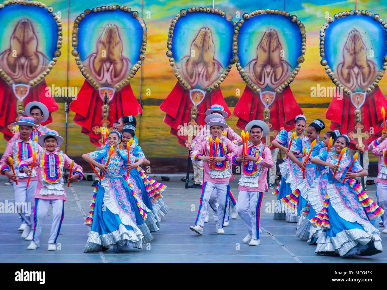 Participants in the Sinulog festival in Cebu city Philippines Stock ...