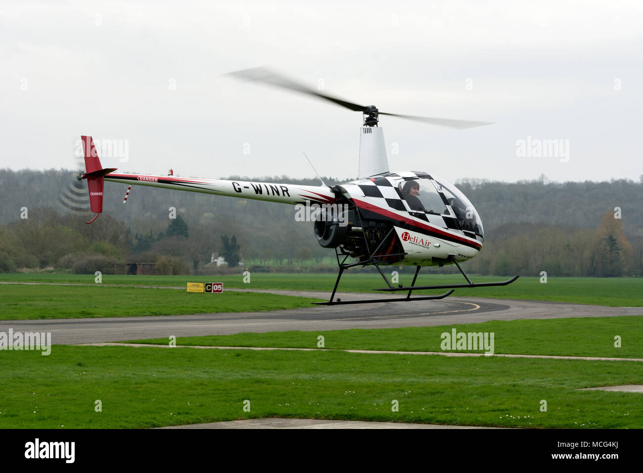 Robinson R22 Beta helicopter at Wellesbourne Airfield, Warwickshire, UK ...