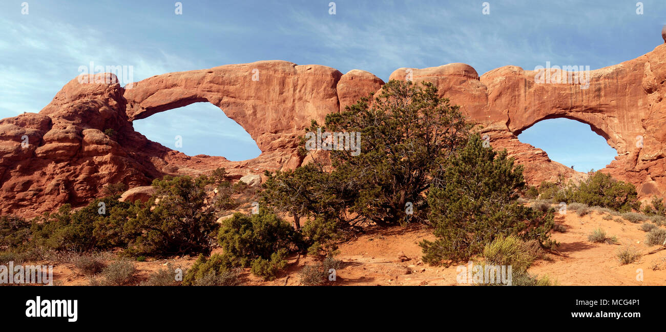 Double Arch at the Arches National Park in Moab, Utah, is one of many ...